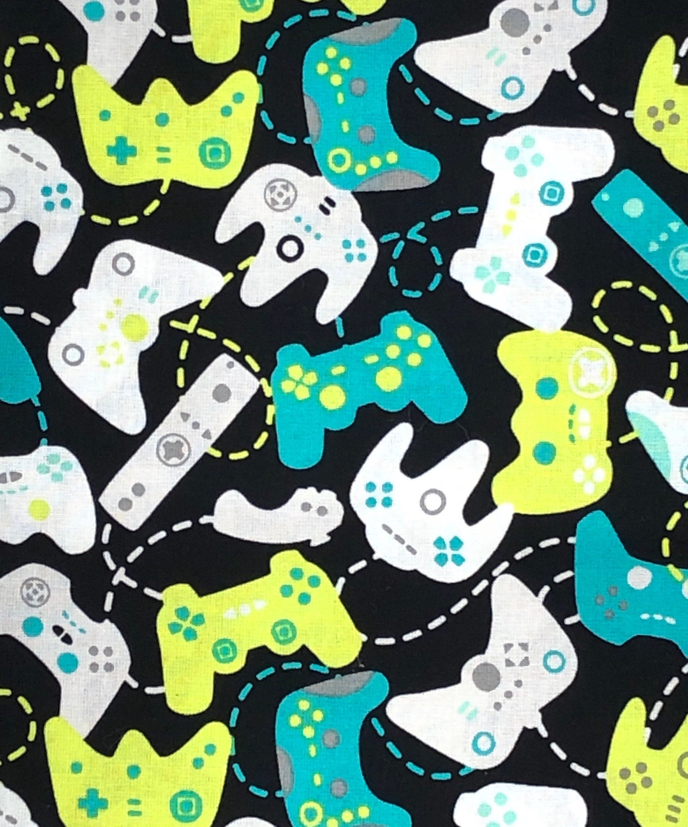 Nintendo, XBOX and Playstation Queen Size Pillowcase in Neon, Teal and ...