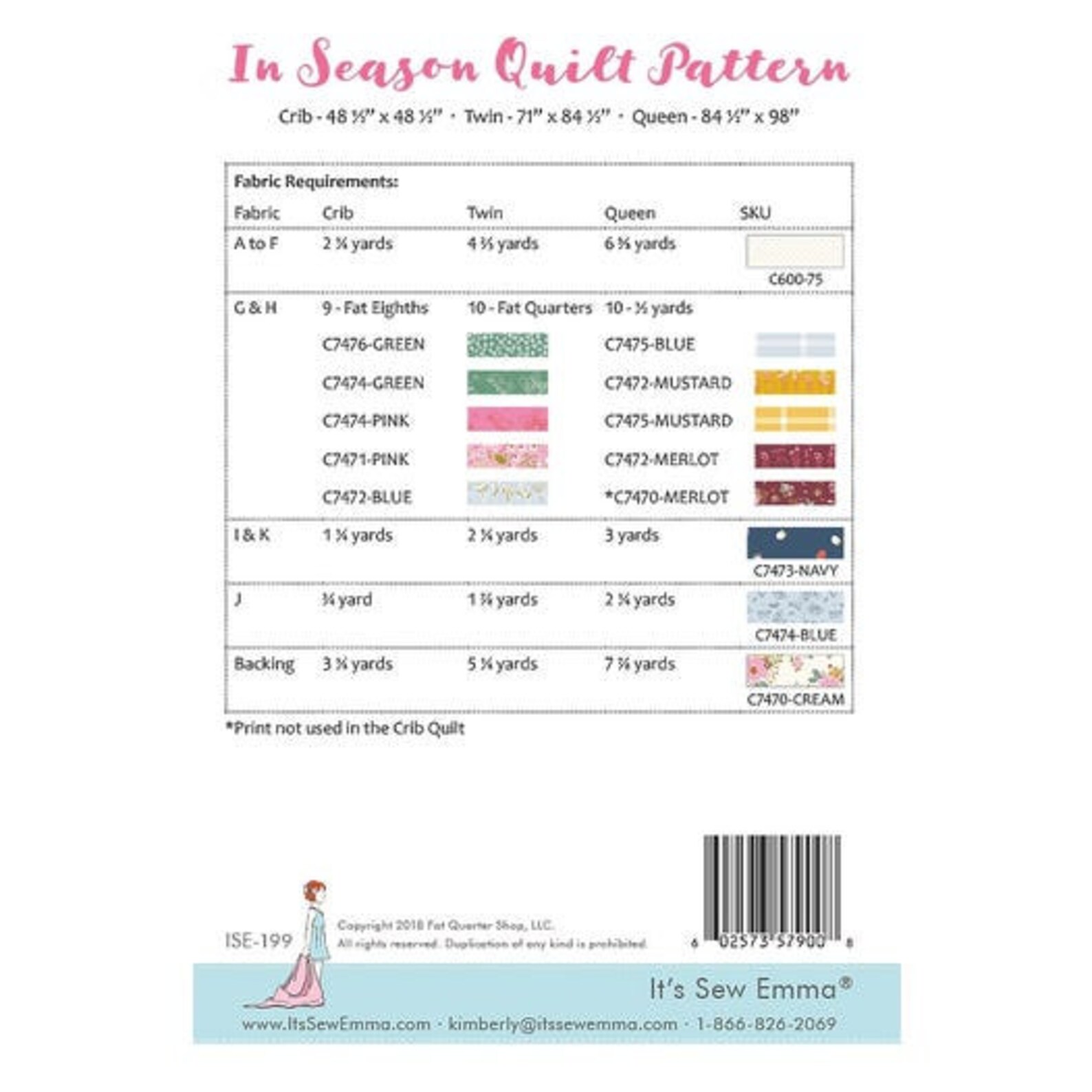 In Season Quilt Pattern by It's Sew Emma - Etsy