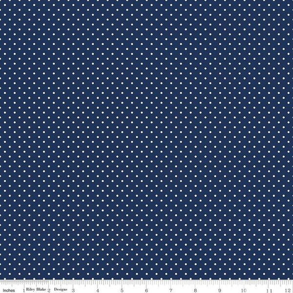 Navy Dot Fabric - Etsy