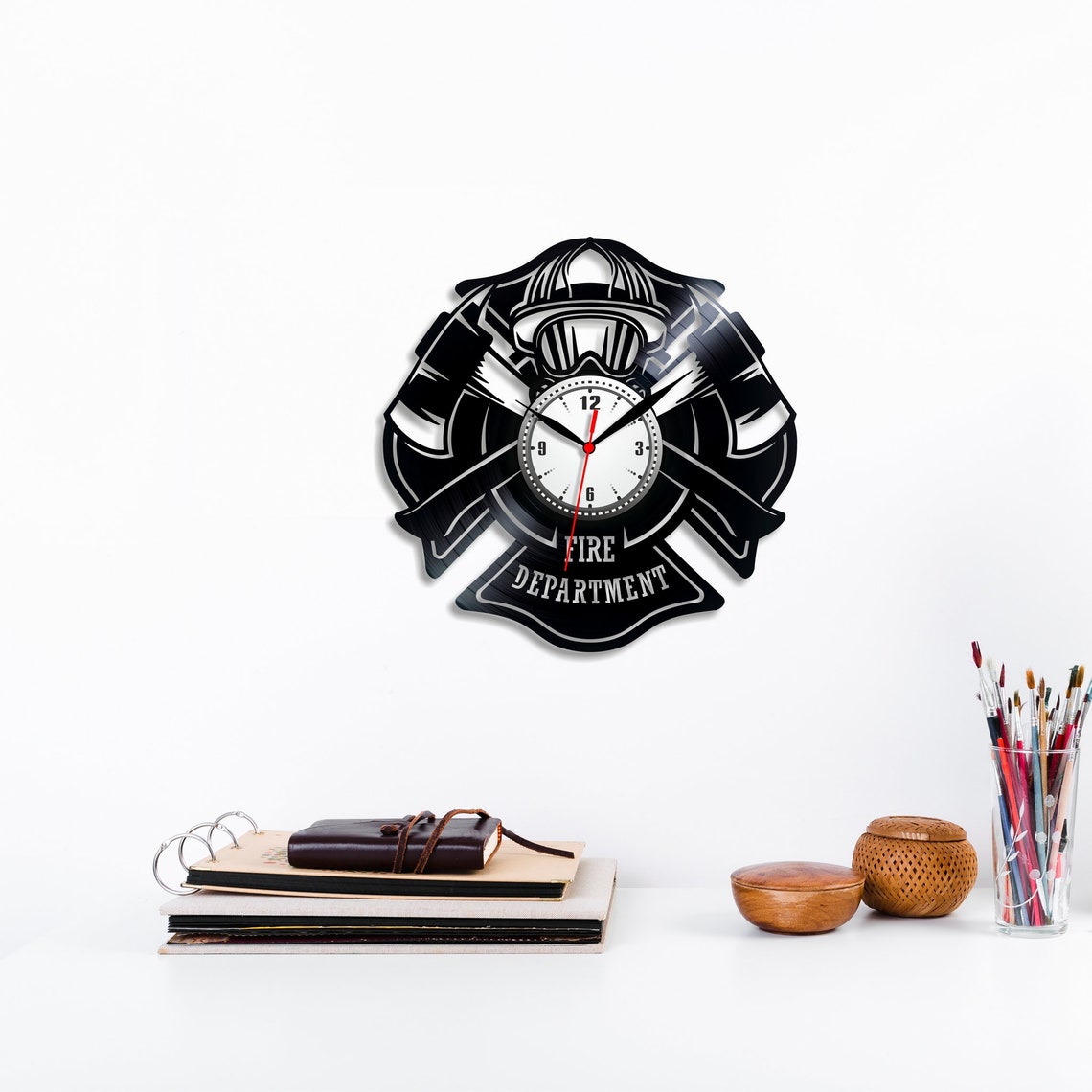 Fire Department Retro Clock Fireman Clock Wall Clock Ideas - Etsy