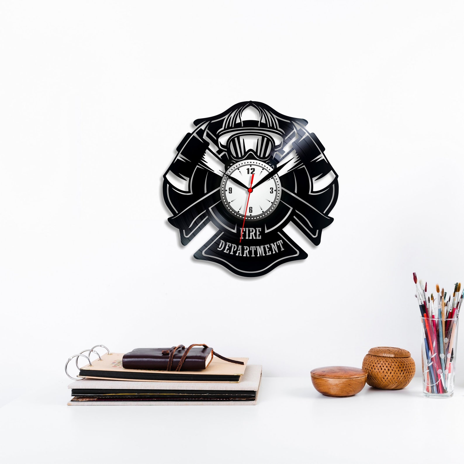 Fire Department Retro Clock Fireman Clock Wall Clock Ideas - Etsy