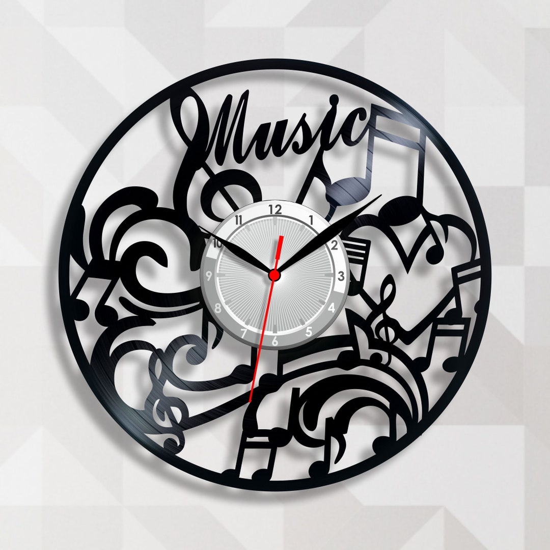 Music Clock Melody Song Lovely Notes Record Clock Romance Style Musical ...
