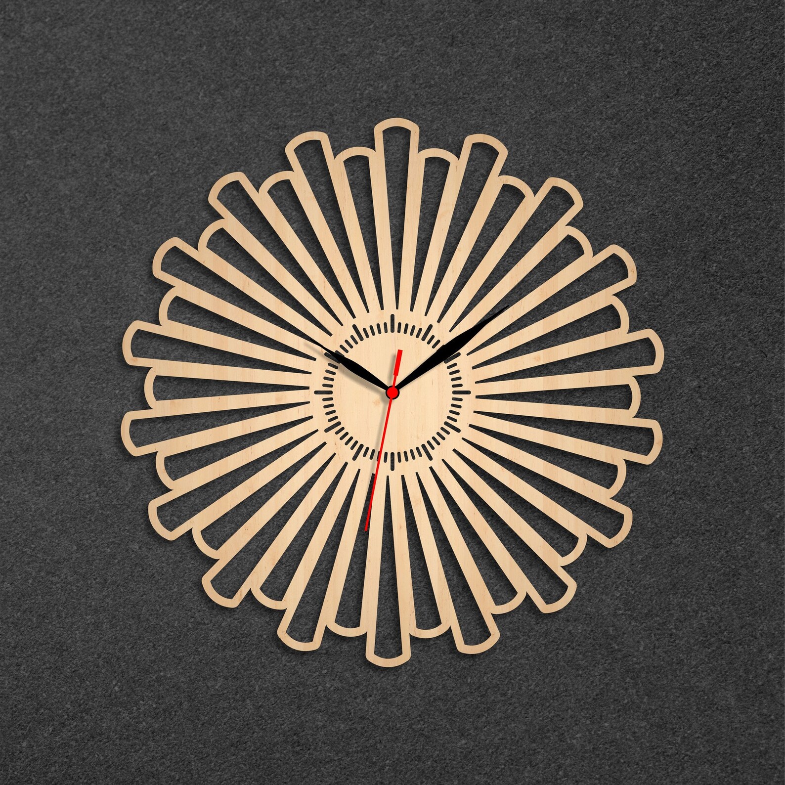 White Clock Geometric Clock Wall Vintage Clock Natural Clock | Etsy