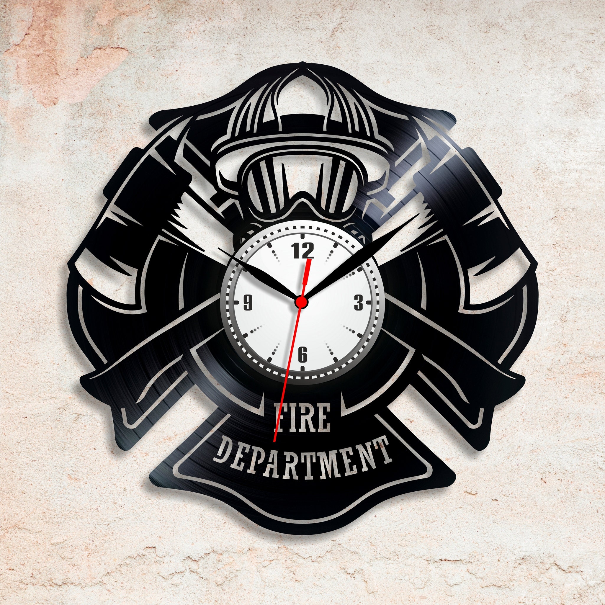 Fire Department Retro Clock Fireman Clock Wall Clock Ideas Fire Fighter ...