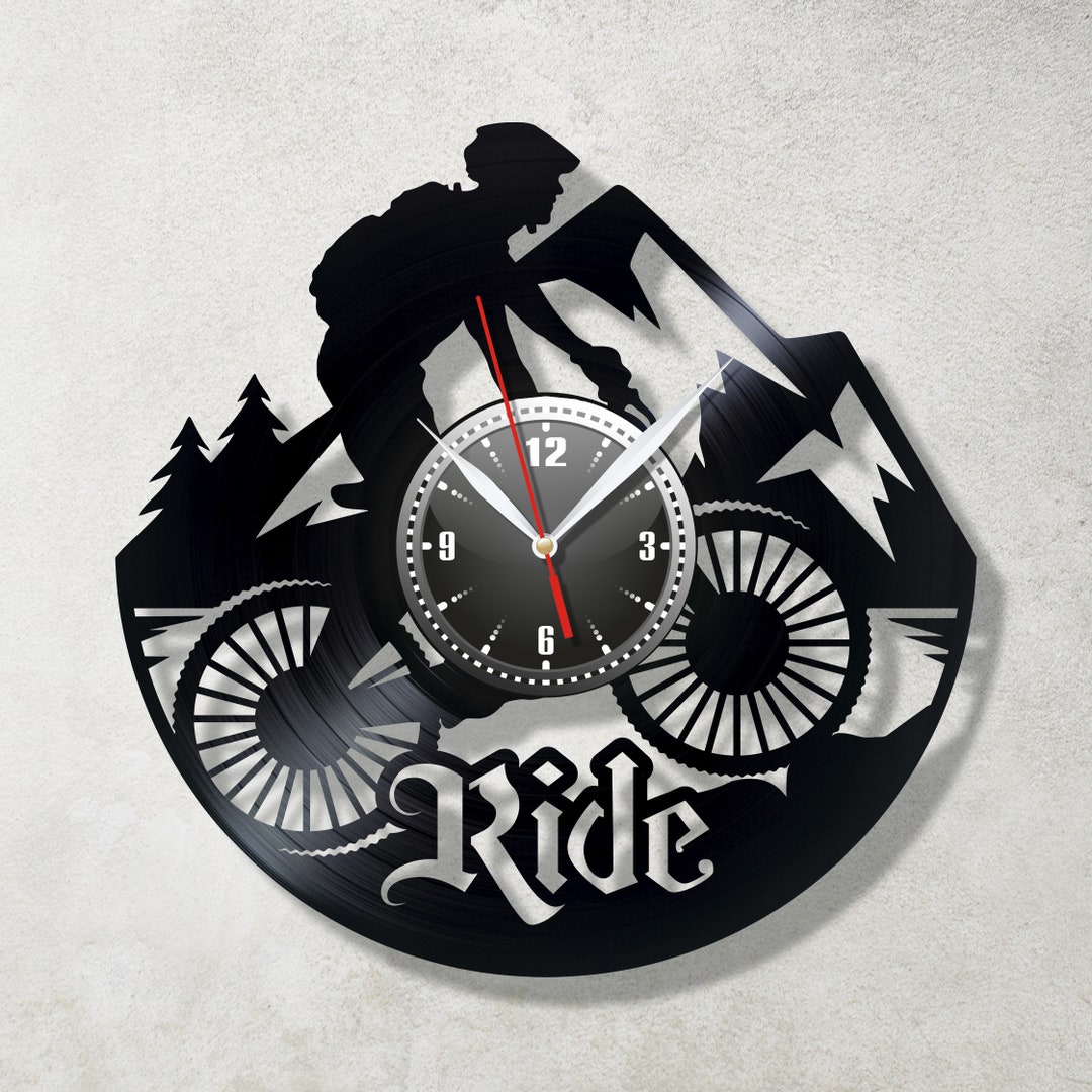 Downhill Bike Clock Bike Clock Mounts Wall Clock Cycling Down Clock ...