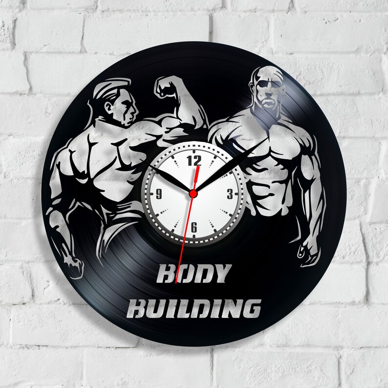 Record Clock Bodybuilding Body Building Clock Muscles Anatomy - Etsy