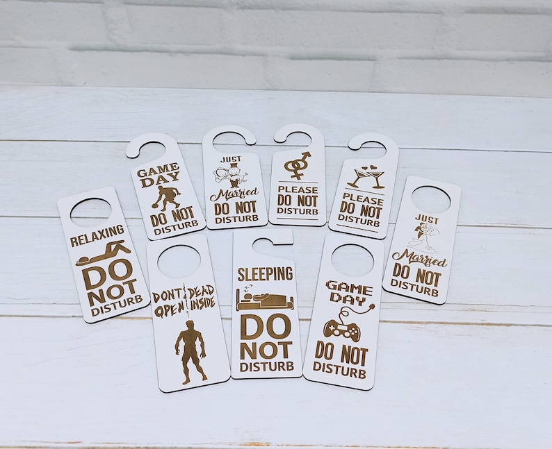 Please Do Not Disturb Just Married Door Hangers Wedding Night Door Sign ...