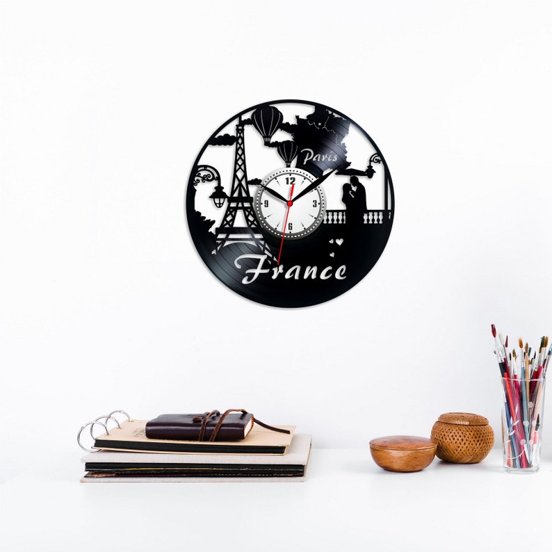 Wall Clock France Clock Paris Clock France Skyline Theme - Etsy