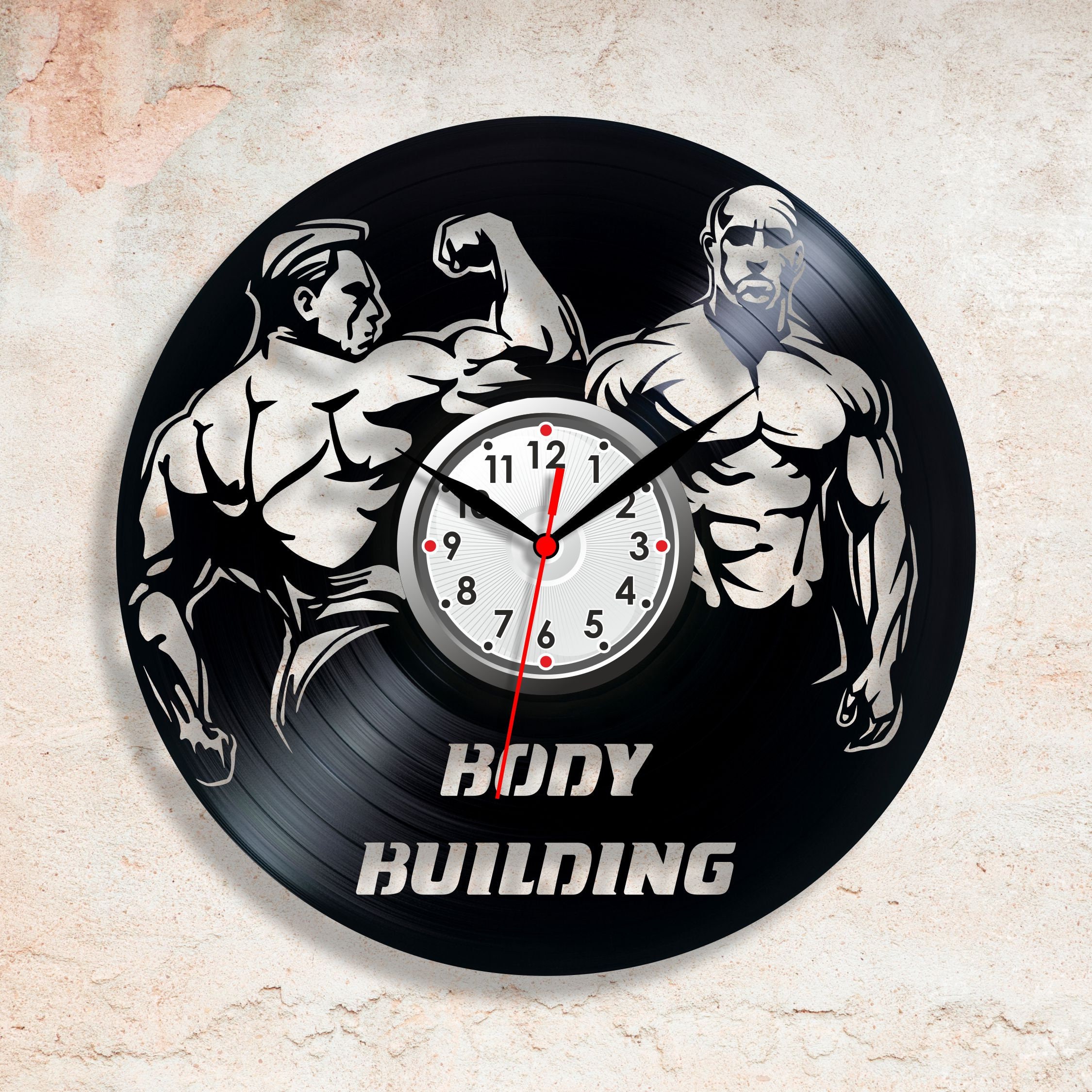 Record Clock Bodybuilding Body Building Clock Muscles Anatomy Fitness ...
