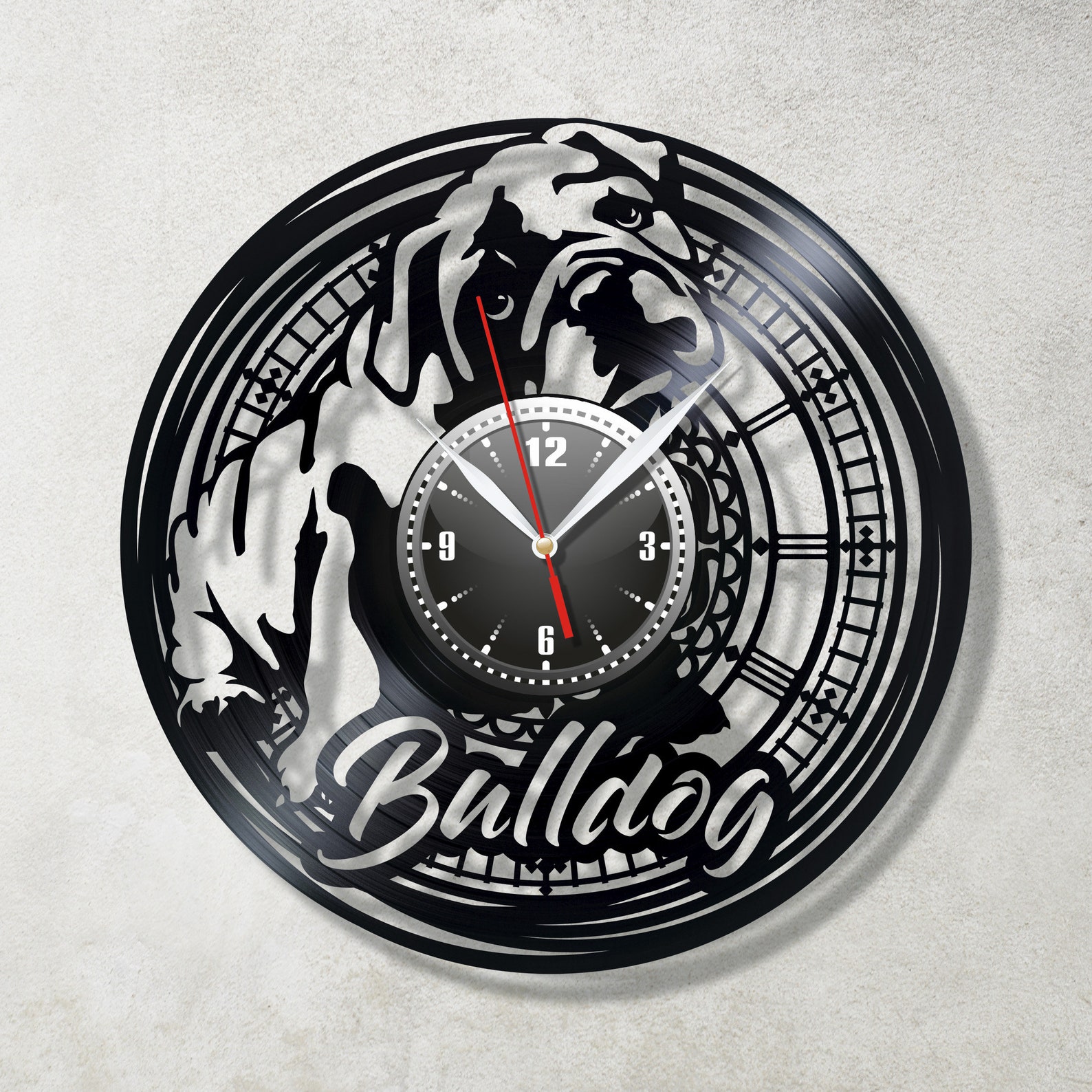 English Bulldog Clock Bulldog English Bulldog Model Dog Clock Arts ...