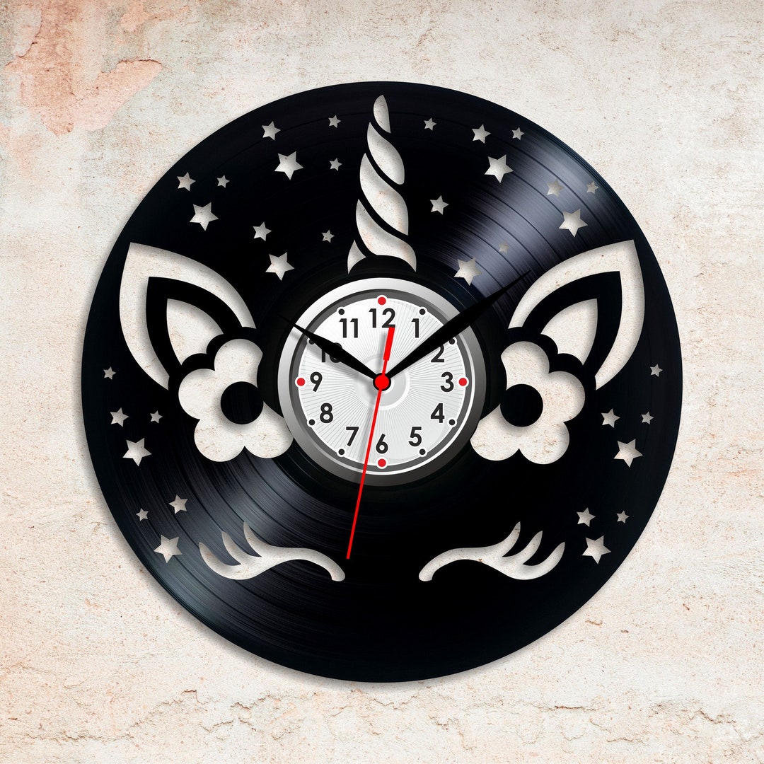 Unicorn Clock Record Clock Unicorn Gift Nursery Clock Gift for Girl New ...