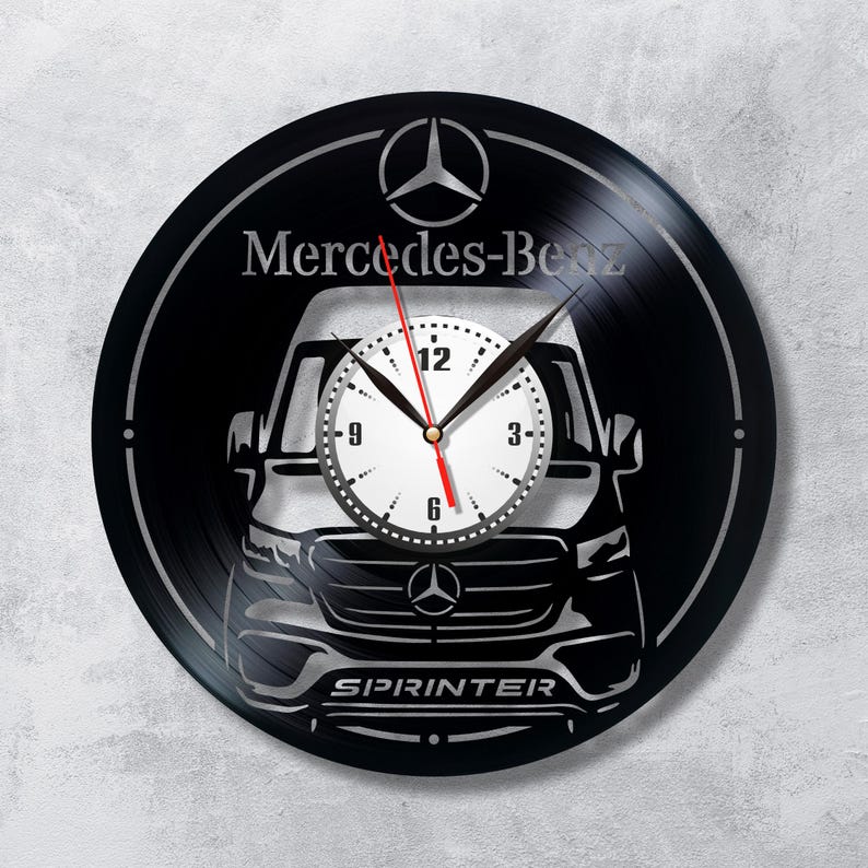 Mercedes Benz Sprinter Mercedes Clocks Gift for Men Wall Record Art Car ...