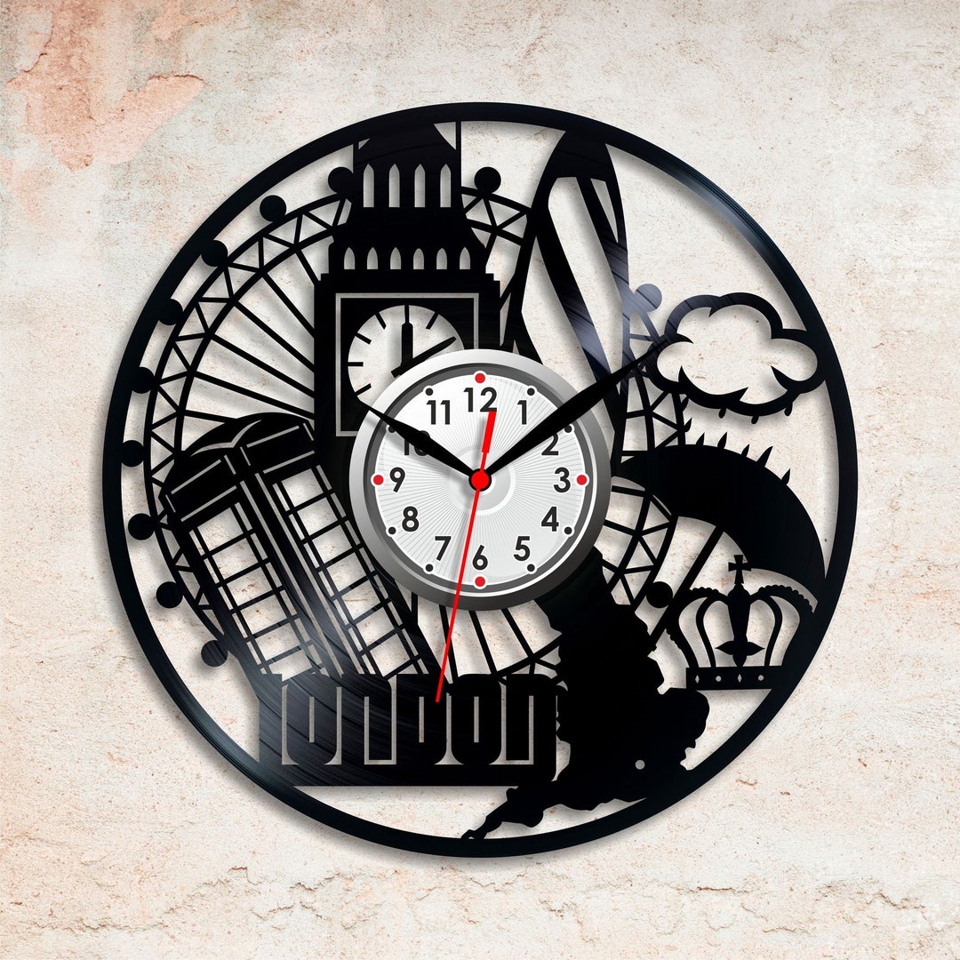 London Clock Wall Clock London Gifts Home Decoration Retro Record ...