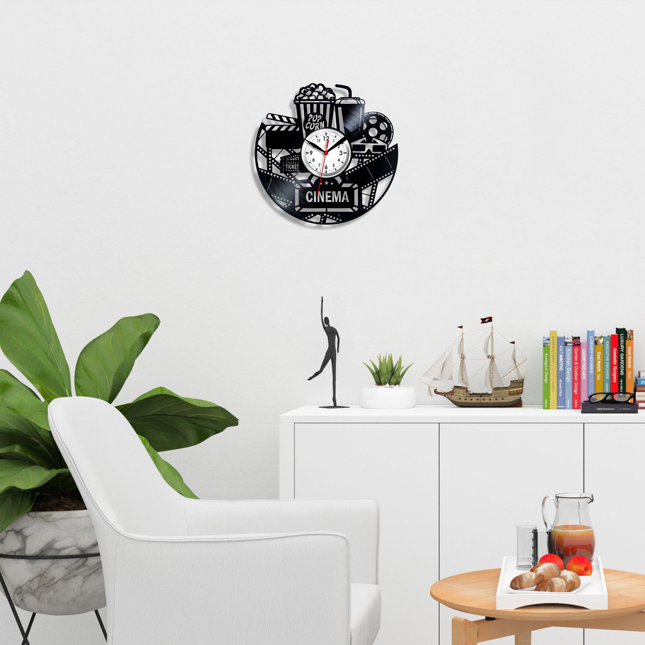 Cinema Clock Record Clock Cinema Decor Clocks Movie - Etsy Australia