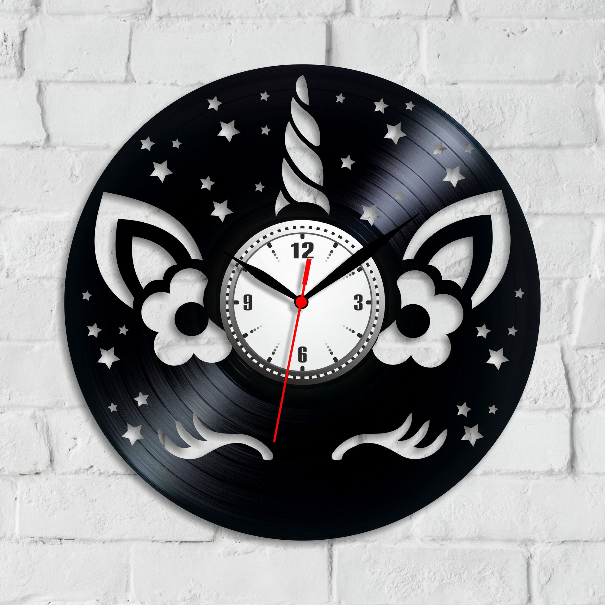 Unicorn Clock Record Clock Unicorn Gift Nursery Clock Gift for Girl New ...