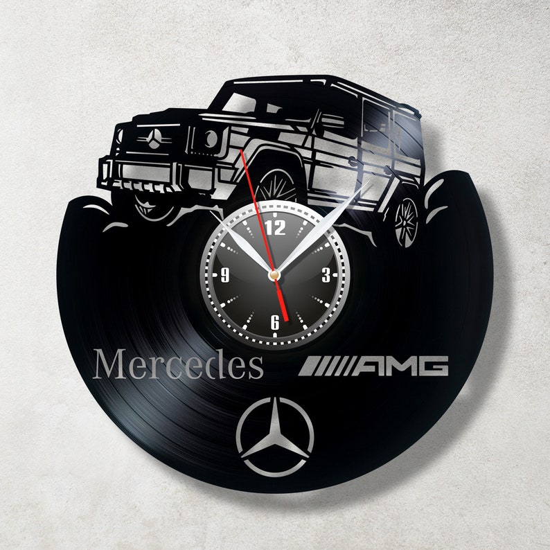 Mercedes Clocks Gift for Men Wall Record Art Car Wall Clock Mens Hobby ...
