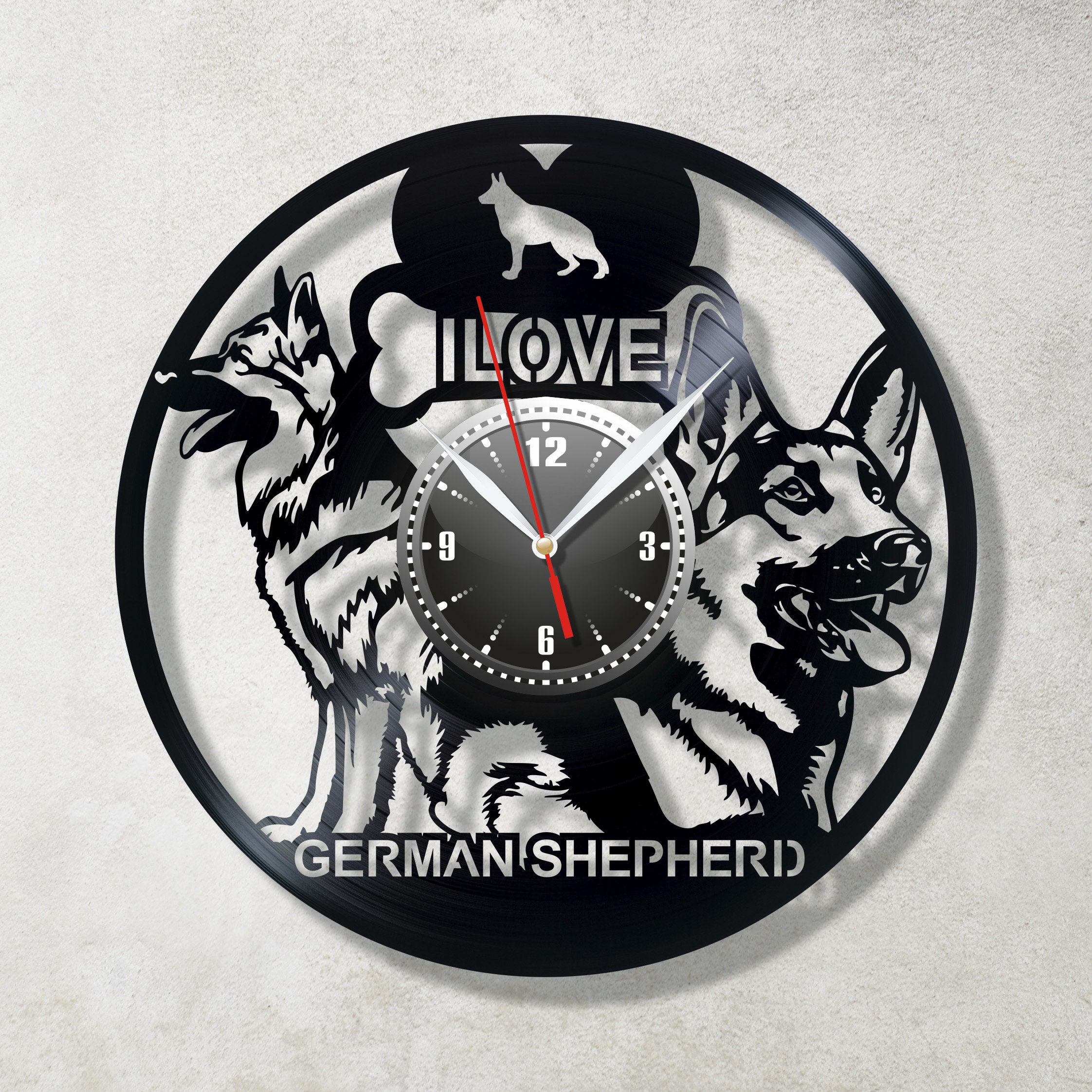 Dog Clock German Shepherd Clock Shepherd Clock Present for Family ...