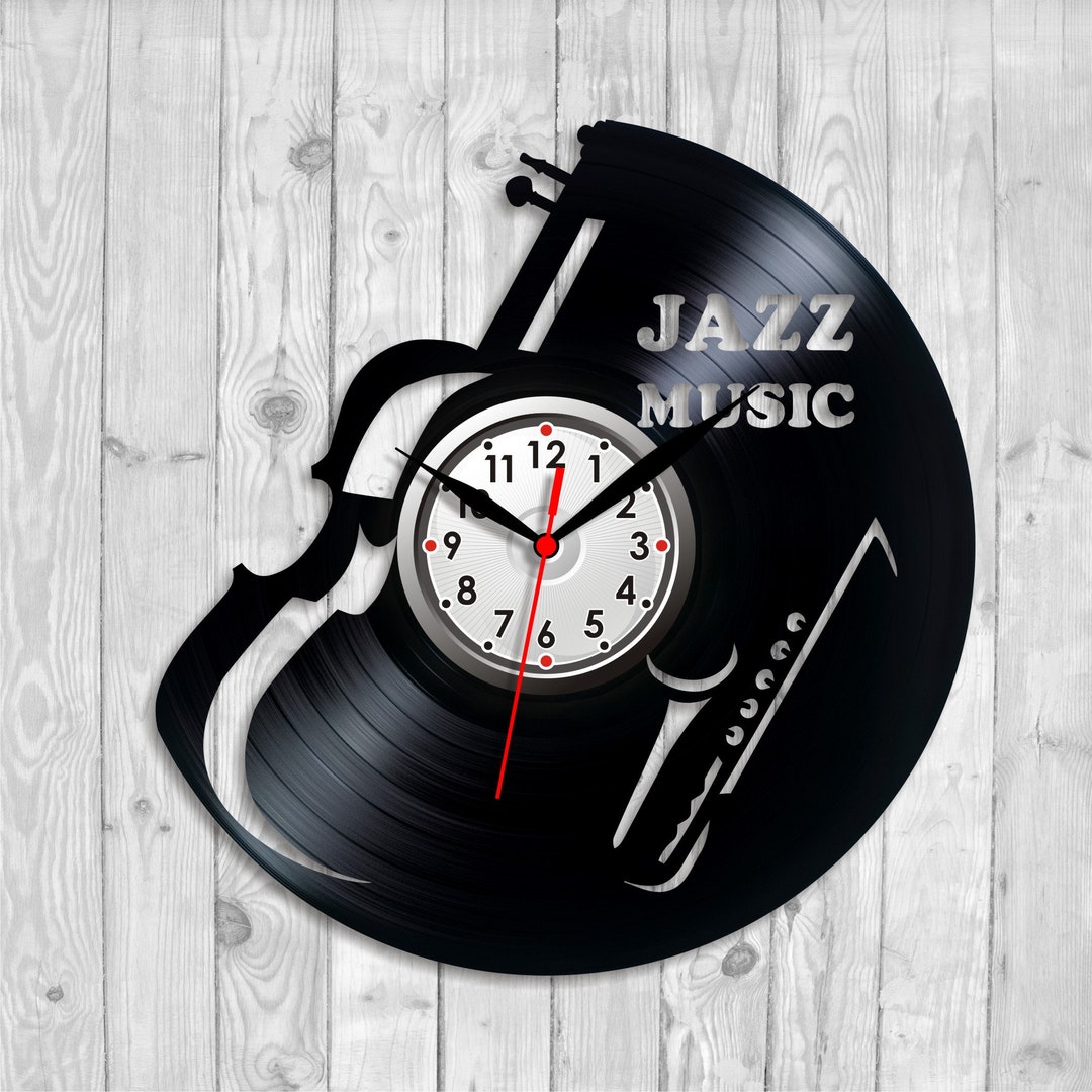 Record Clock Jazz Music Jazz Musician Jazz Clock Saxophone Decor ...