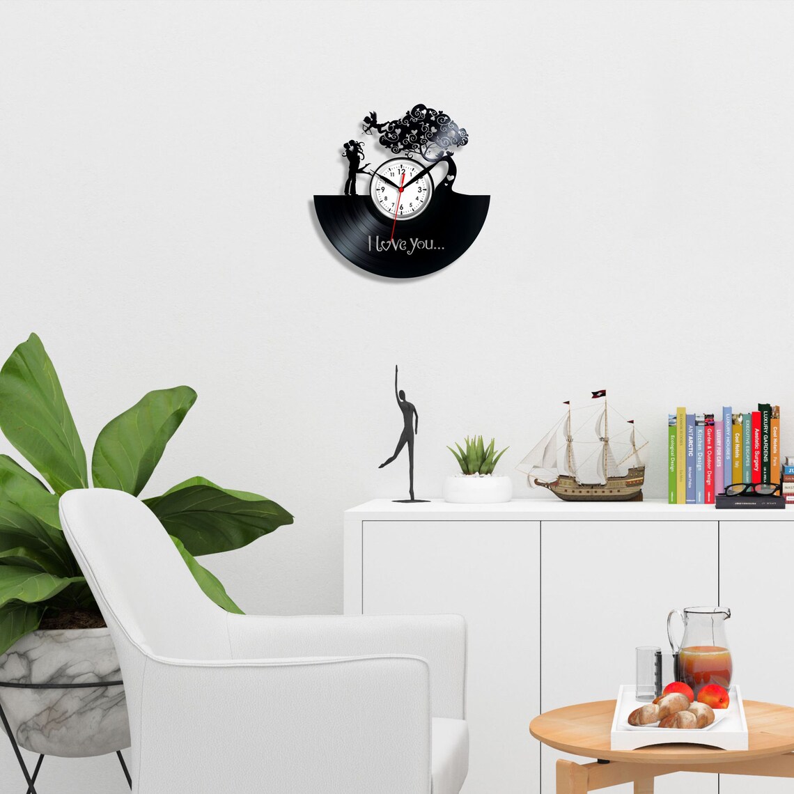 I Love You Clock Lovely Clock Romantic Art Valentine Clock Love Gifts ...