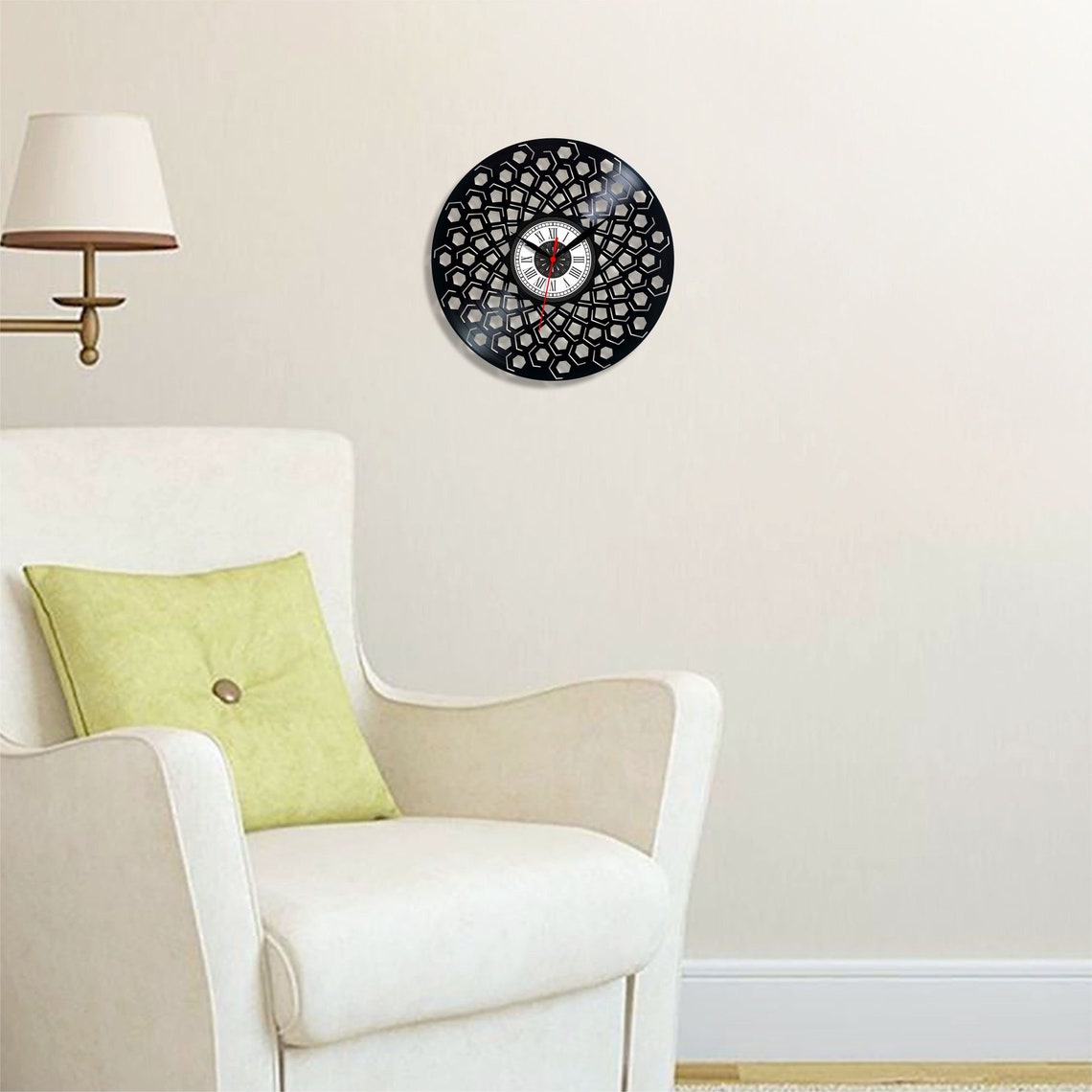 Illusion clock Record clock Optical illusion Modern wall clock | Etsy