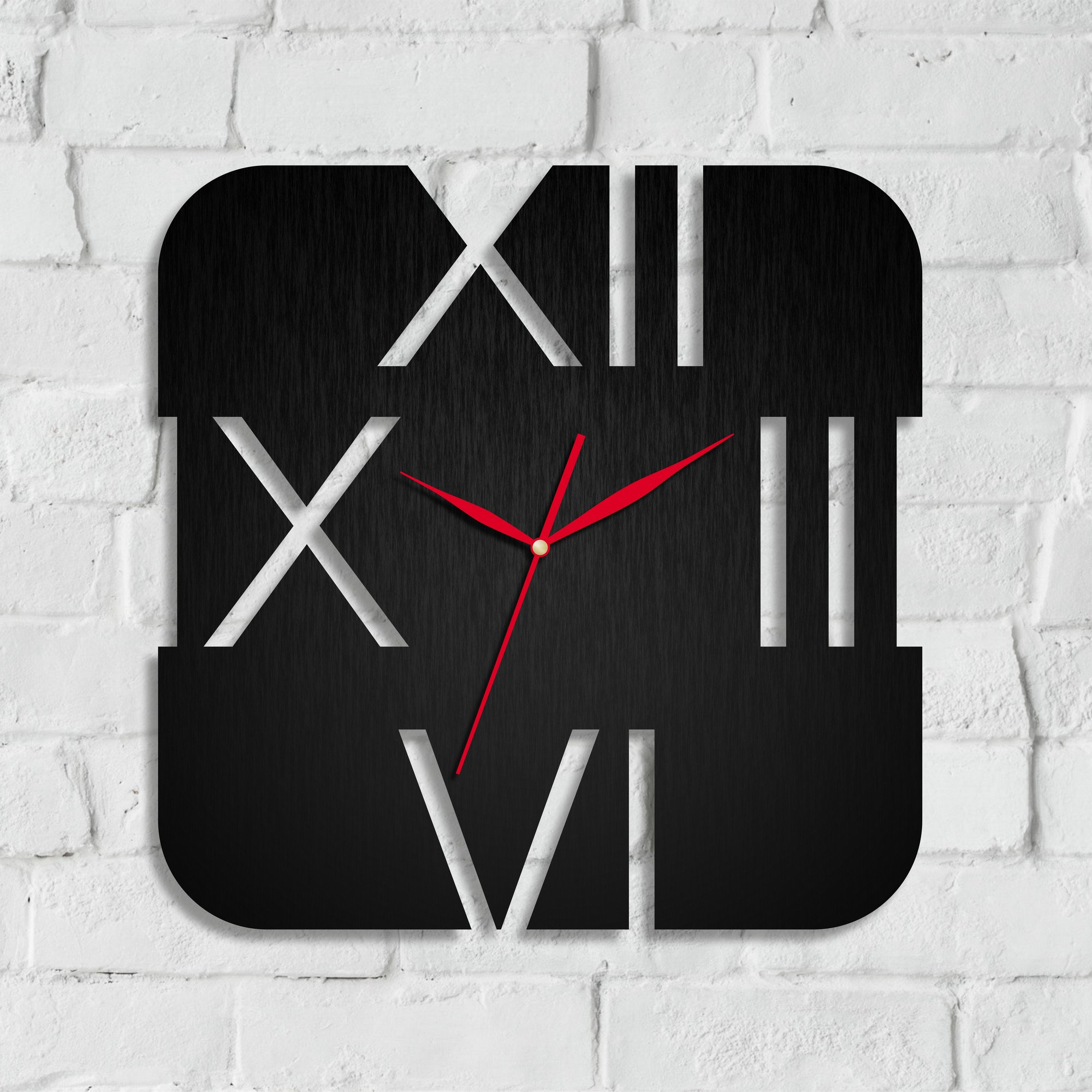Square Clock Clock With Res Arrows Original Wood Clock Large Wall Clock ...