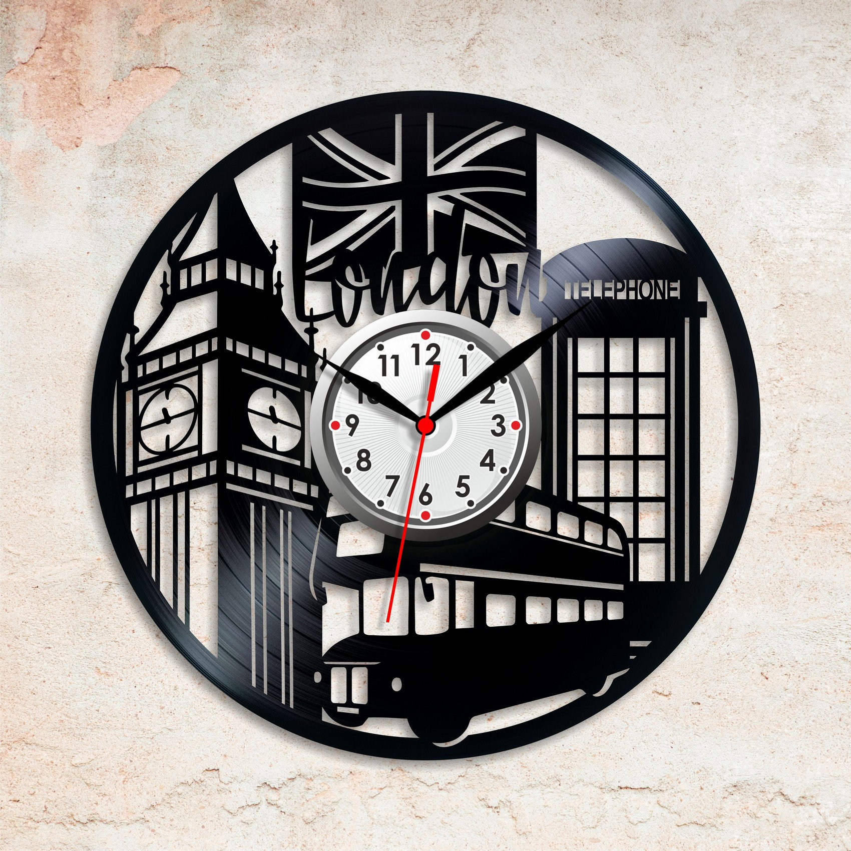 Wall Clock London Clock London Gifts Home Decoration Retro Record ...