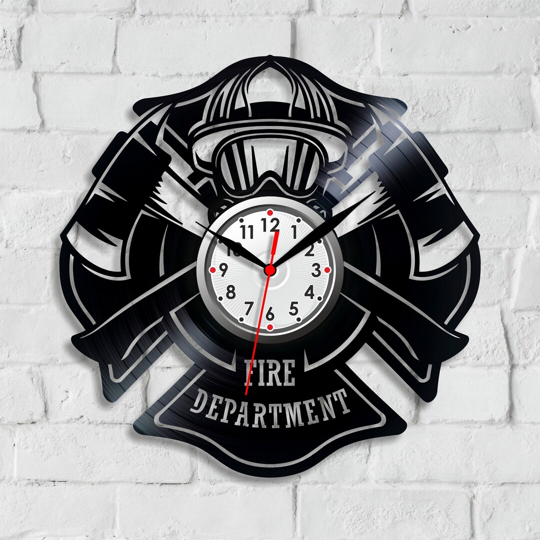 Fire Department Retro Clock Fireman Clock Wall Clock Ideas Fire Fighter ...