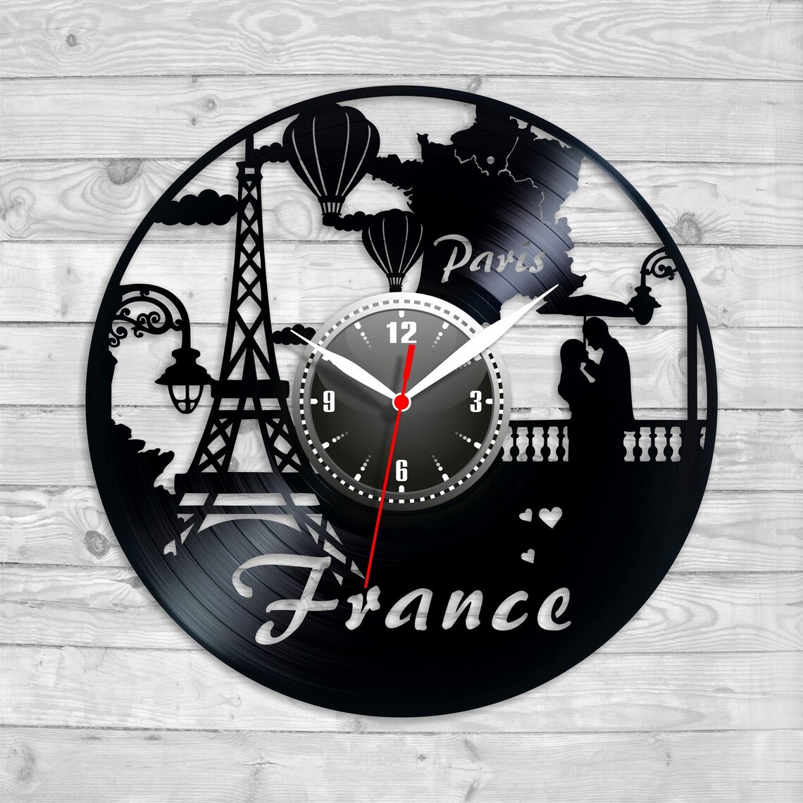 Wall Clock France Clock Paris Clock France Skyline Theme - Etsy