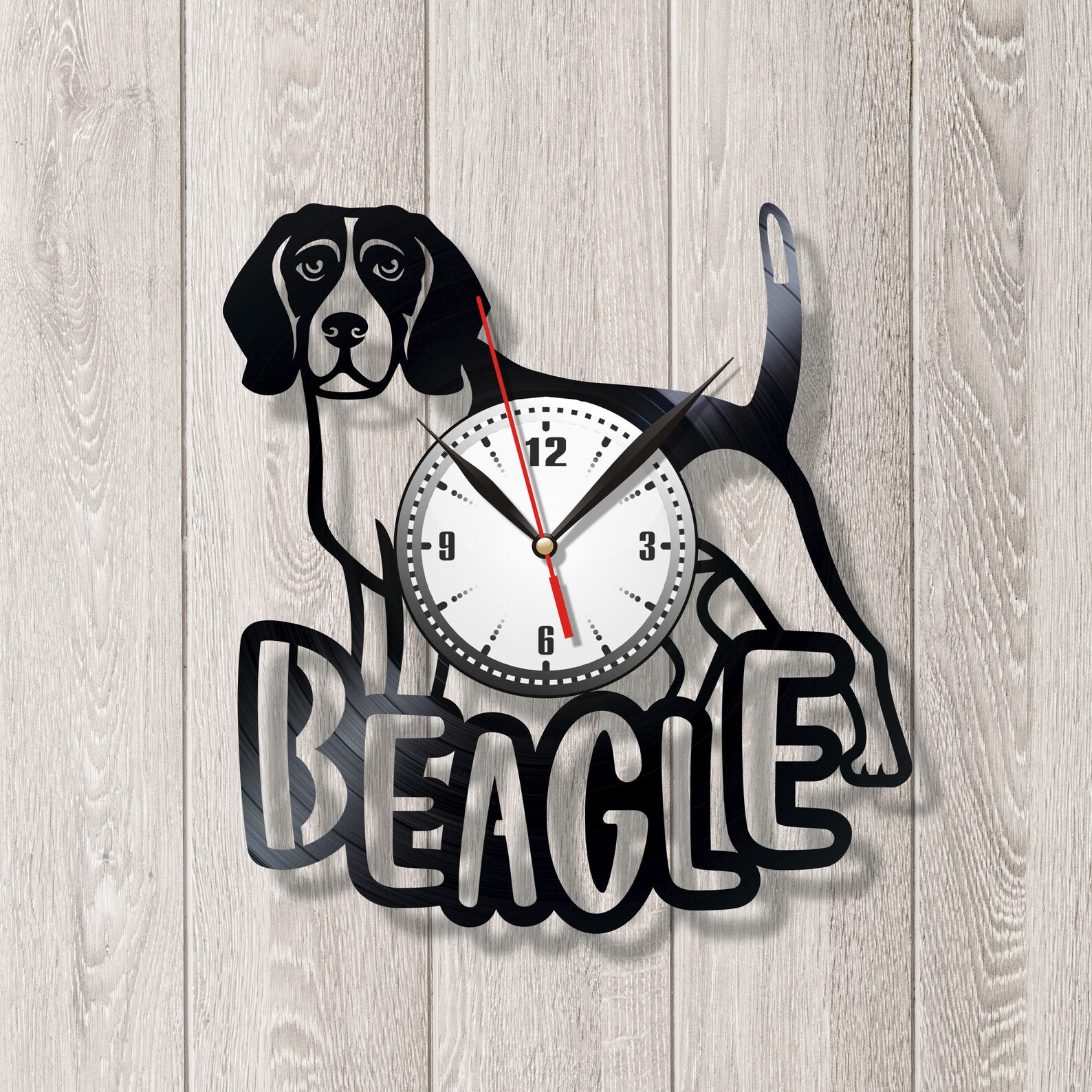 Vintage Clock Art Clock Beagle Gifts Beagle Clock Adorable Beagle Clock ...