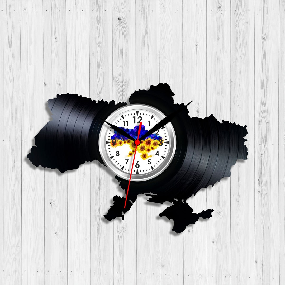 Ukraine Clock Ukrainian Patriot Map Ukraine Clock Black Clock Ukraine ...
