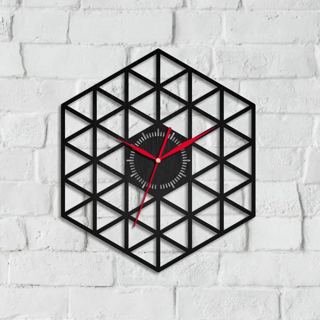 Geometric Clock Eco Items Rome Clock Wall Vintage Clock Natural Clock ...