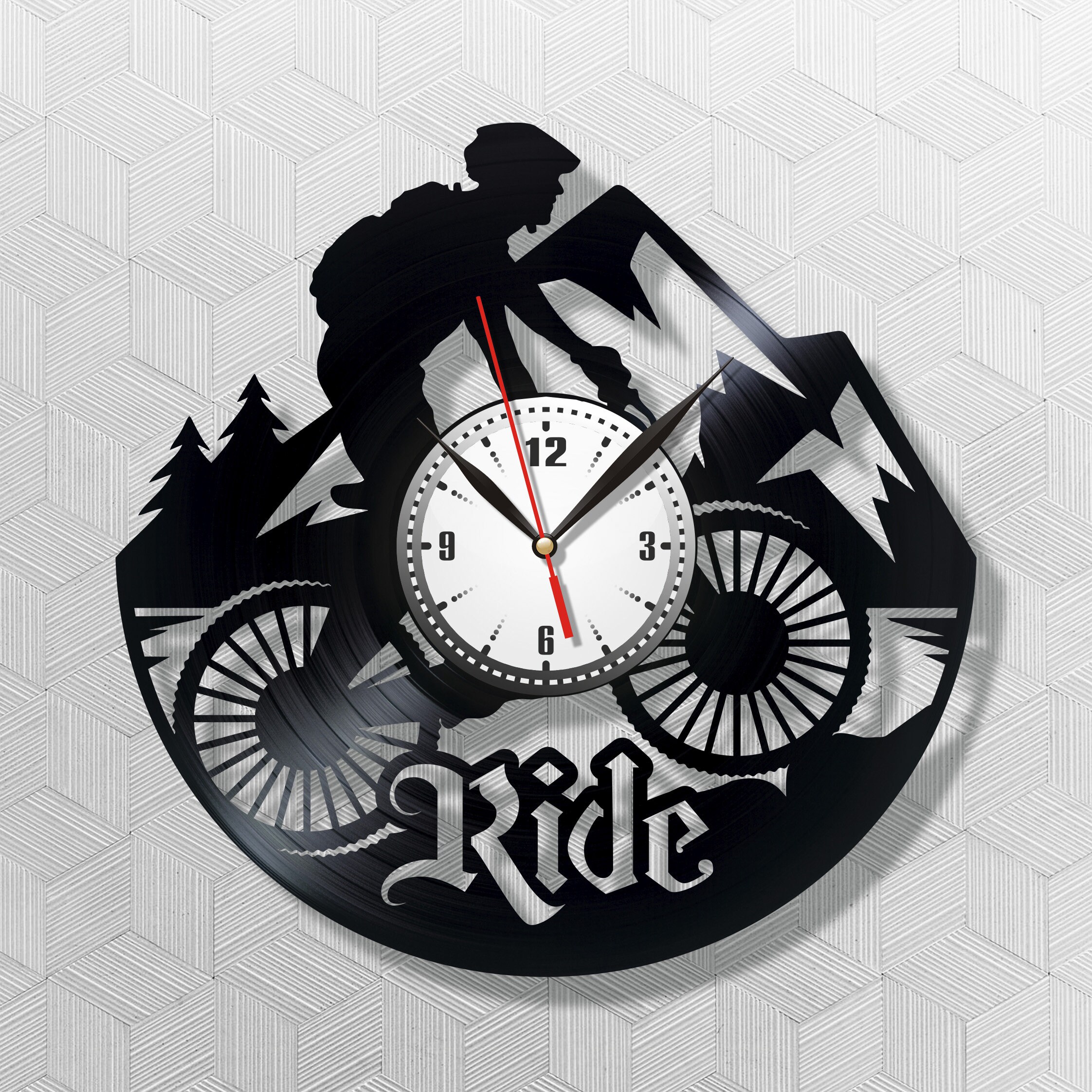 Downhill Bike Clock Bike Clock Mounts Wall Clock Cycling Down Clock ...