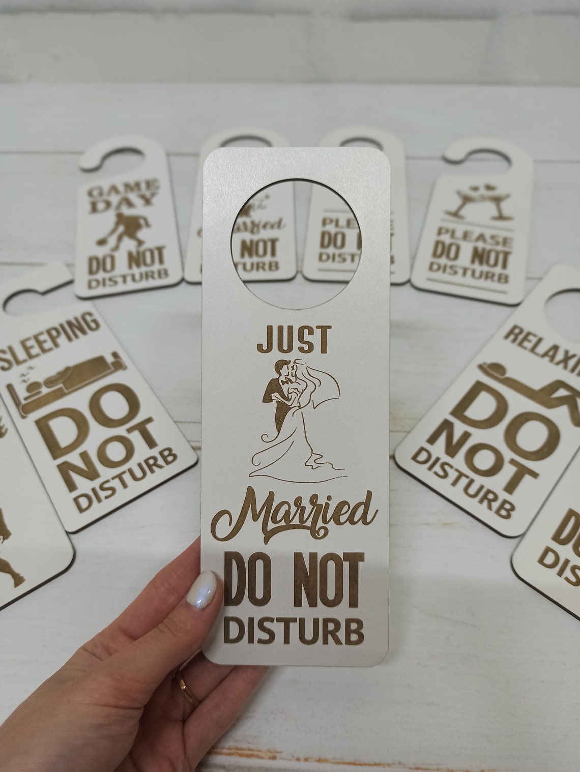 Please Do Not Disturb Just Married Door Hangers Wedding Night Door Sign ...