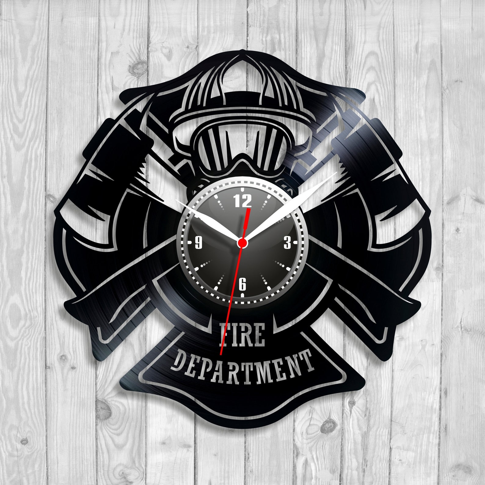 Fire Department Retro Clock Fireman Clock Wall Clock Ideas Fire Fighter ...