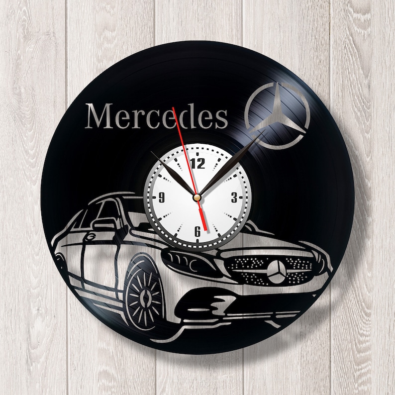 Mercedes Clocks Gift for Men Wall Record Art Car Wall Clock Mens Hobby ...