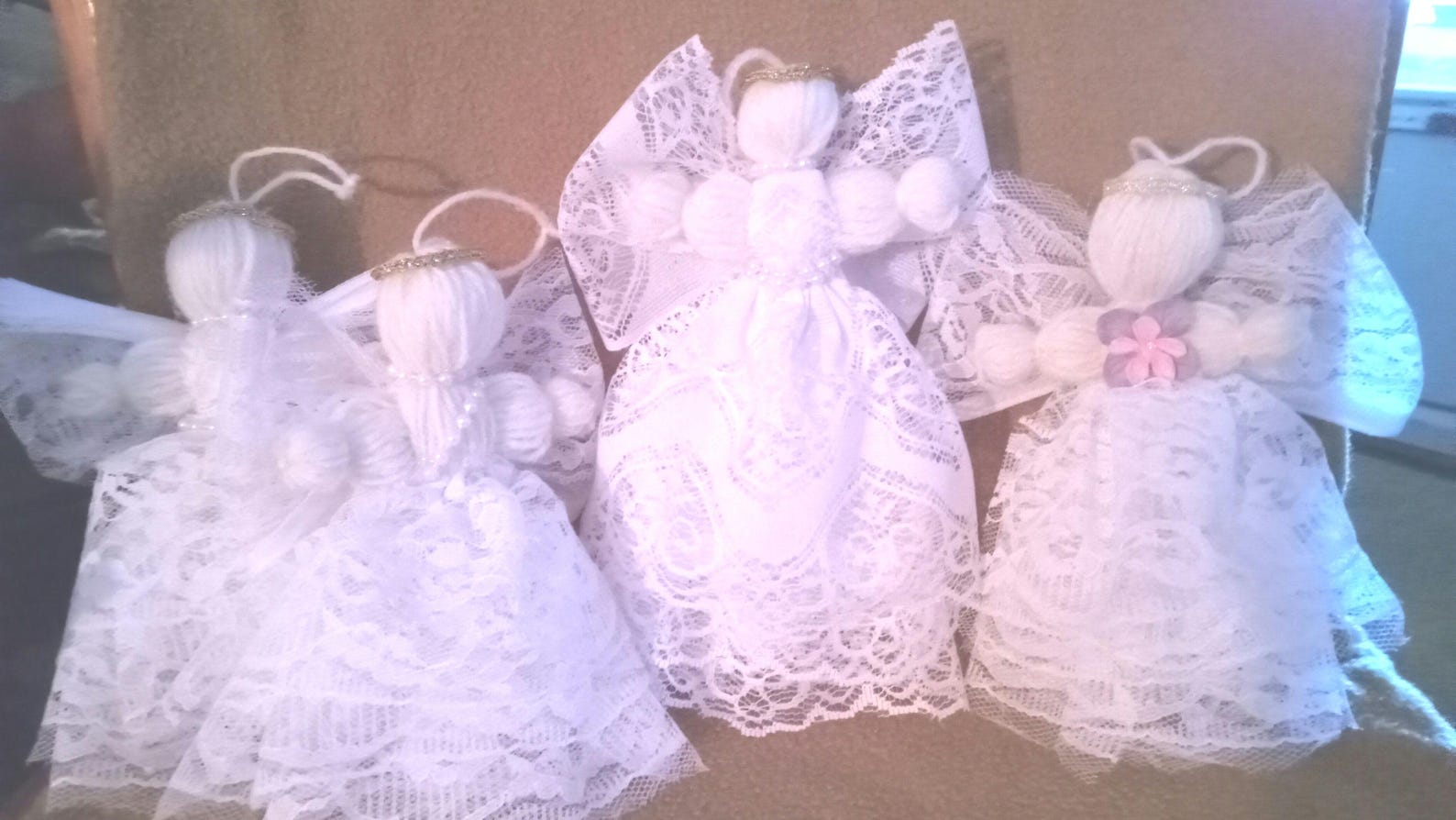 Set of 4, Handmade Lace Angel Ornaments - Etsy