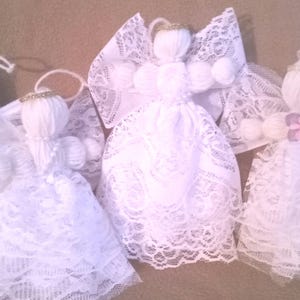 Set of 4, Handmade Lace Angel Ornaments - Etsy