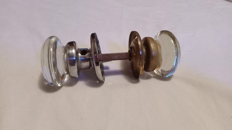 Antique Glass Door Knobs Set - Etsy
