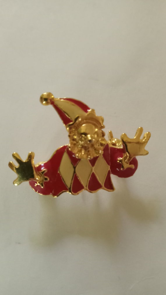 vintage jester pin - Gem
