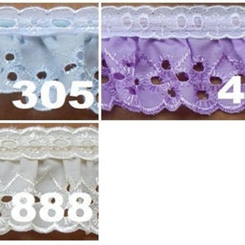 2 Ruffled Eyelet Available in 1 3 5 10 and 30 Yard | Etsy