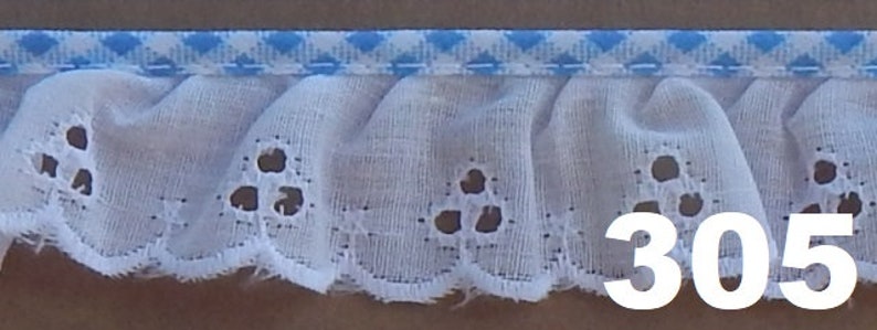 1 White Ruffled Eyelet With Gingham Binding Available - Etsy