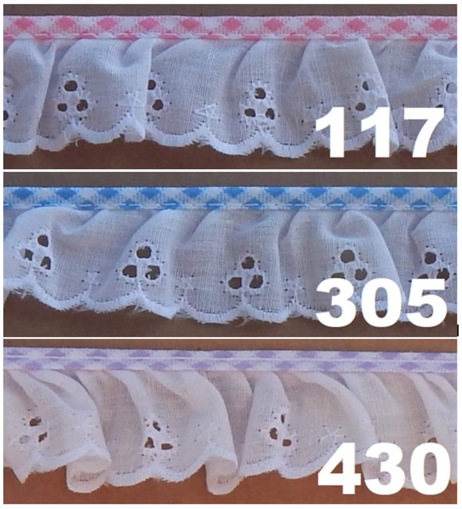 1 White Ruffled Eyelet With Gingham Binding Available - Etsy