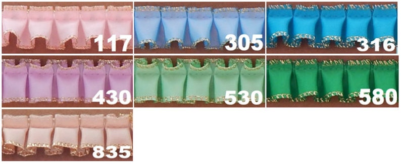 7/8 Box Pleated Satin Ribbon With Gold Metallic Edges | Etsy