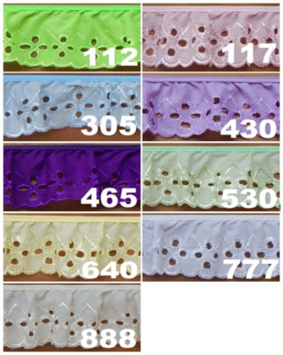 2 Ruffled Eyelet Available in 1 3 5 10 and 30 Yard | Etsy