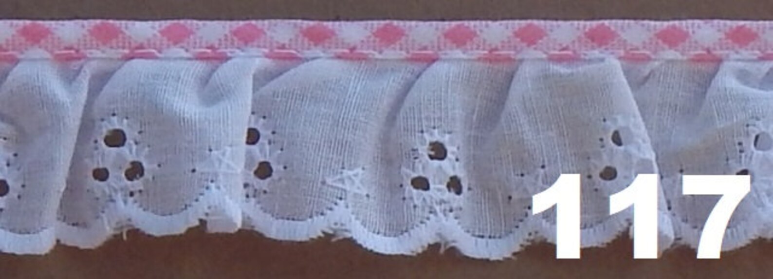 1 White Ruffled Eyelet With Gingham Binding Available - Etsy
