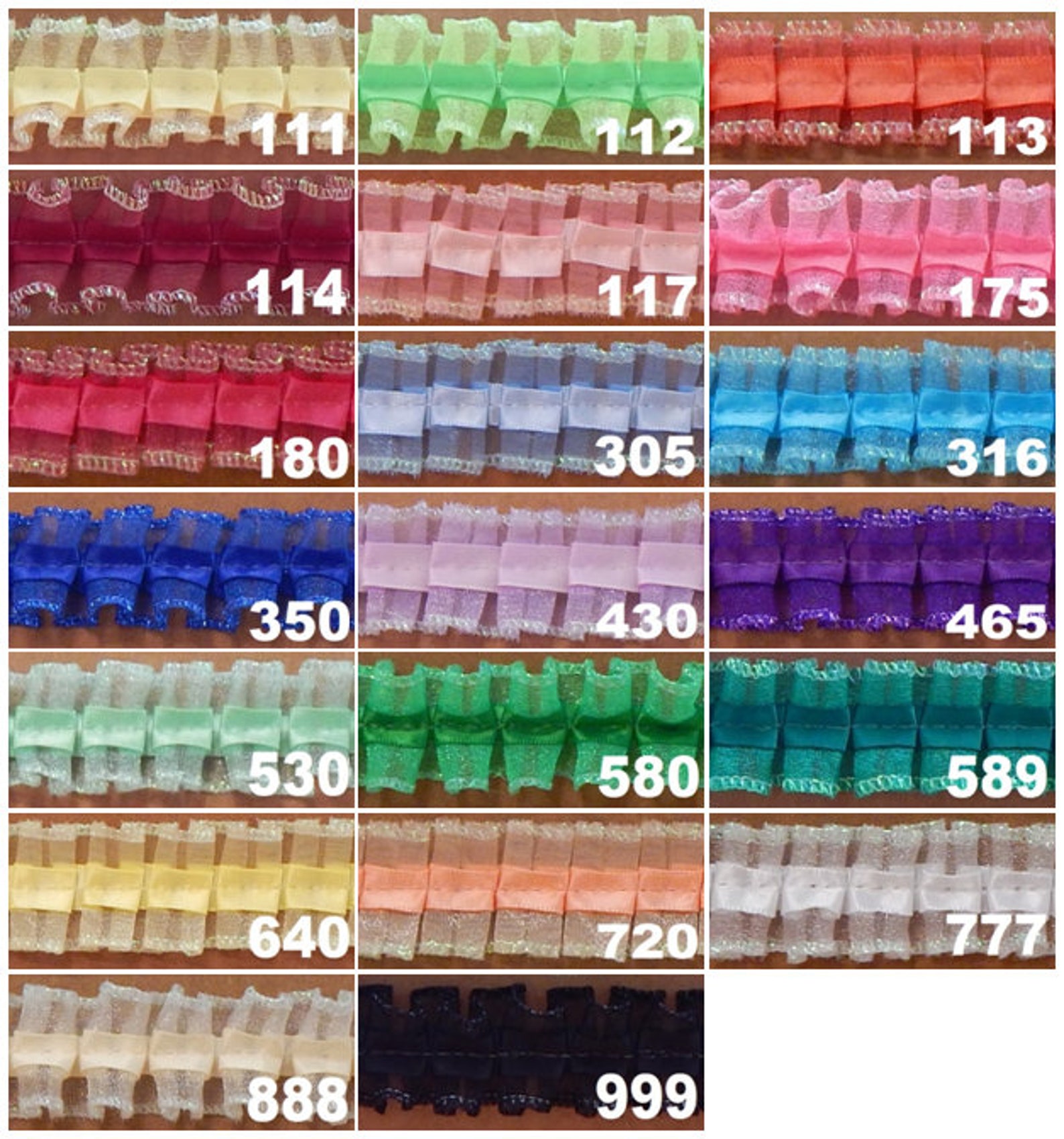 1 Box Pleated Organza With Satin Ribbon Sewn in Center - Etsy