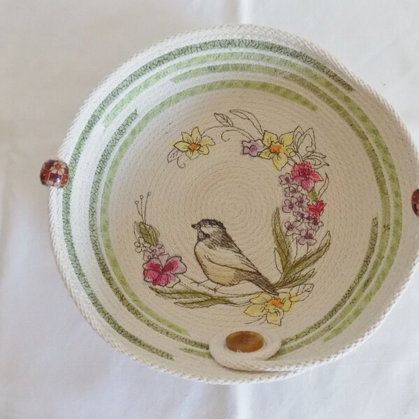 Embroidered Rope Baskets - Etsy