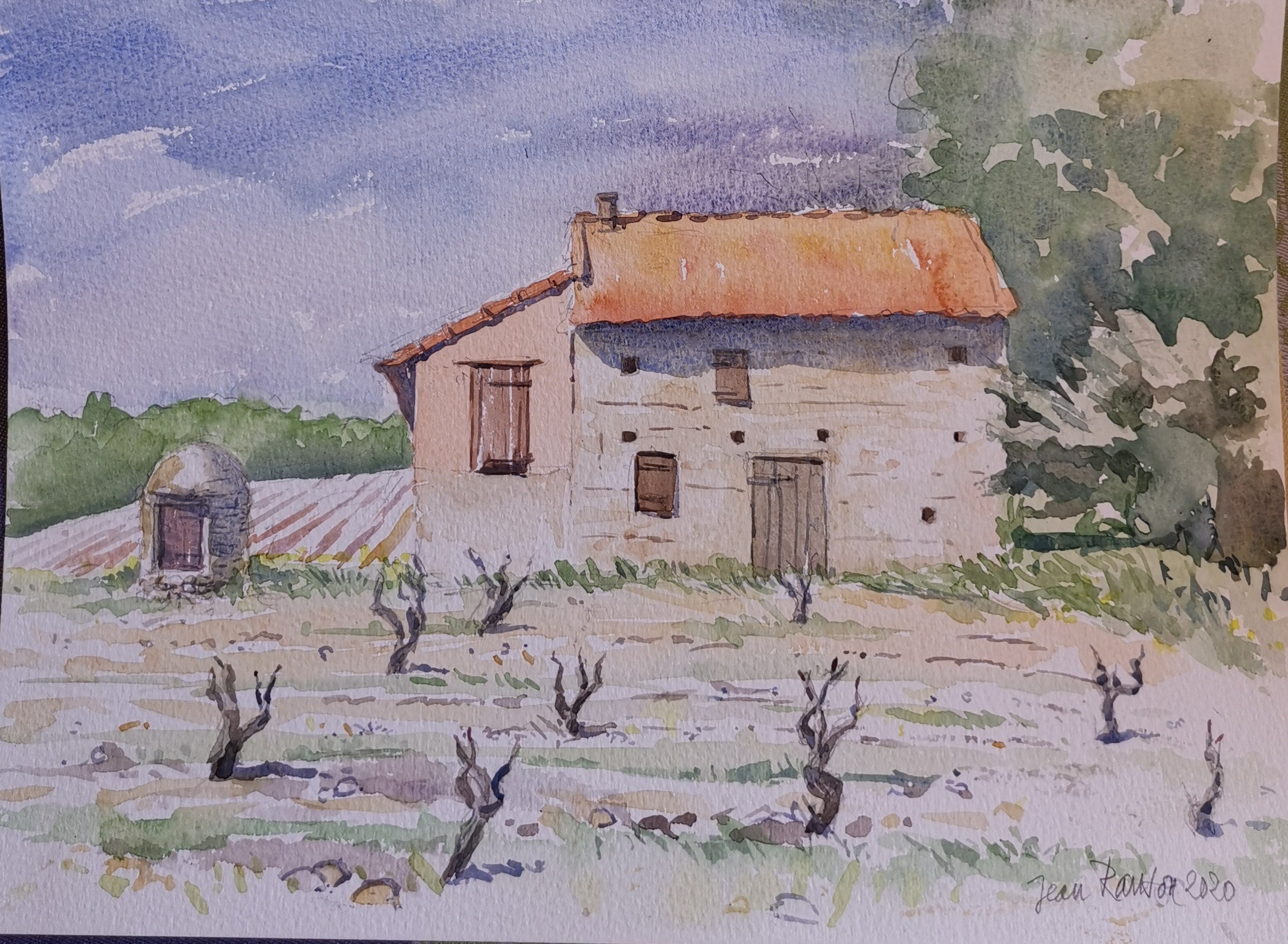 The barn La cabane Original watercolor painting Aquarelle originale ...