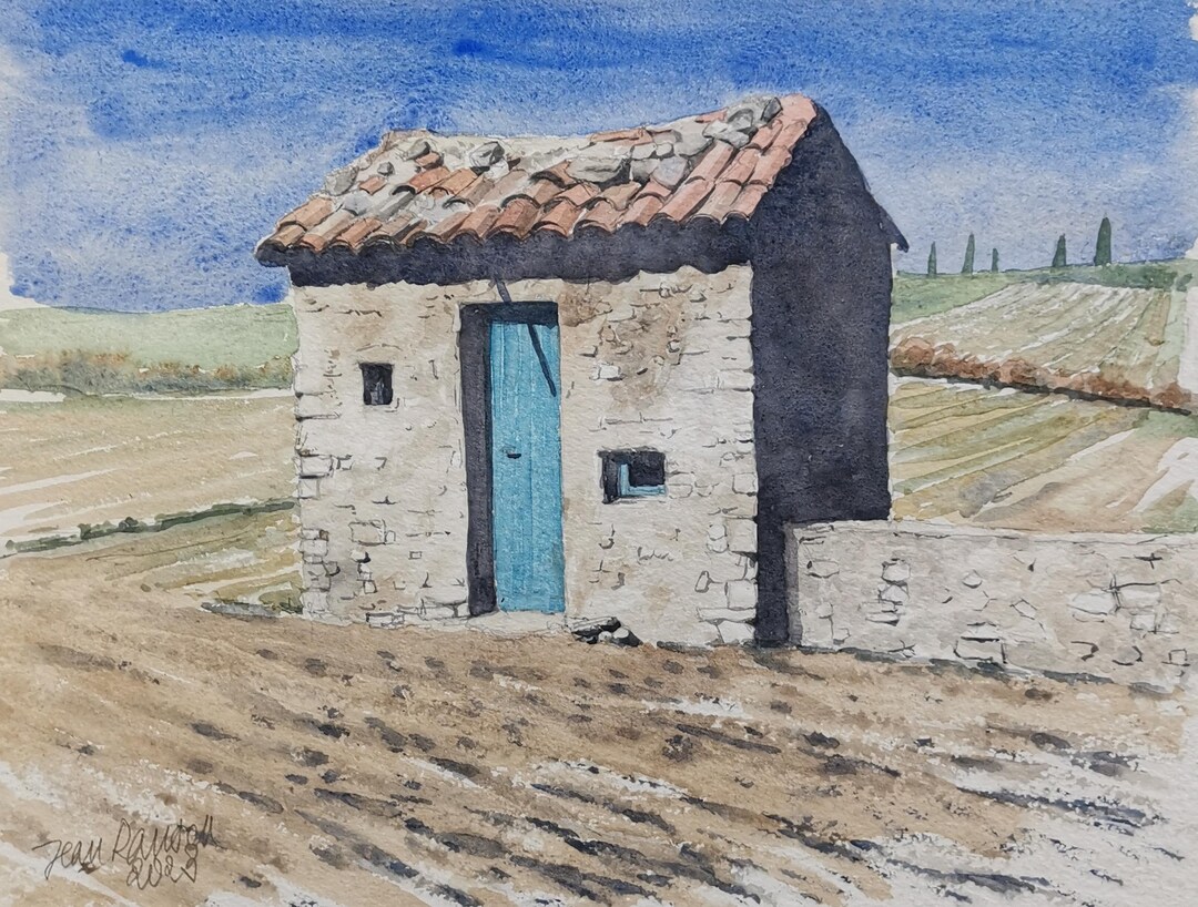 The Barn Provence Cabanon Original Watercolor Painting Watercolor ...