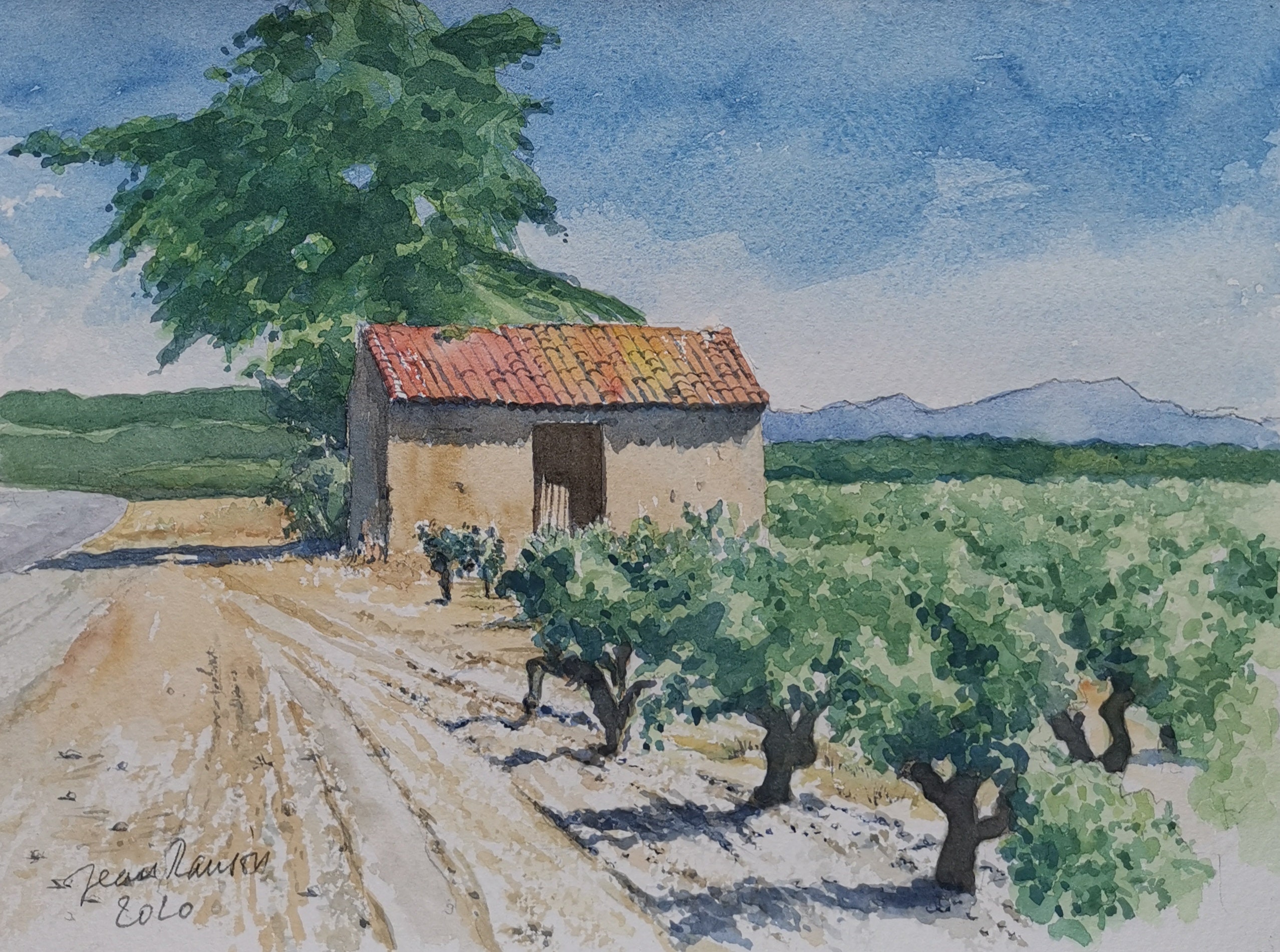 The barn La cabane Original watercolor painting Aquarelle originale ...